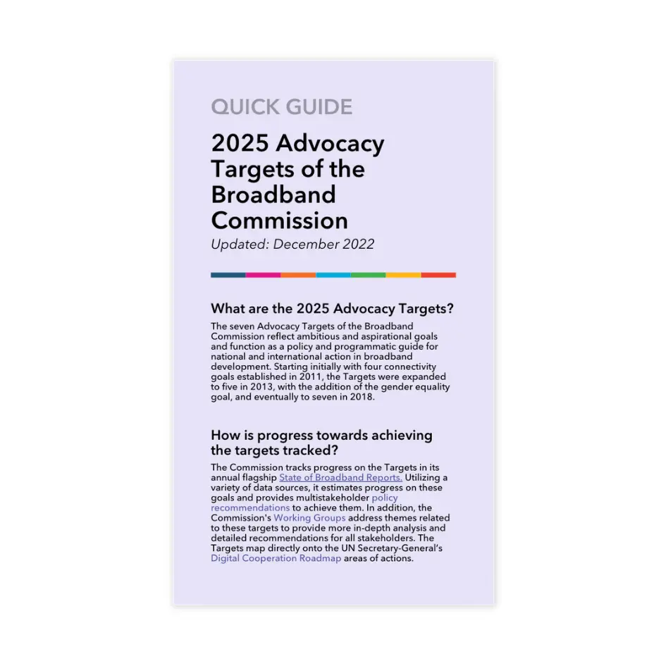 Quick Guide: 2025 Broadband Advocacy Targets - Broadband Commission